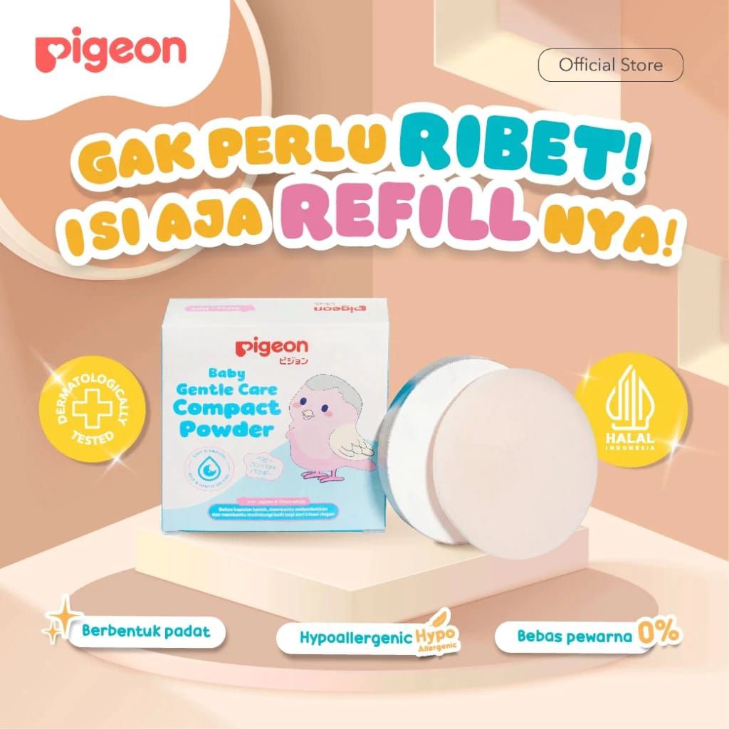 Jual Pigeon Baby Compact Powder - Refill + Puff 45gr ( KEMASAN BARU ...