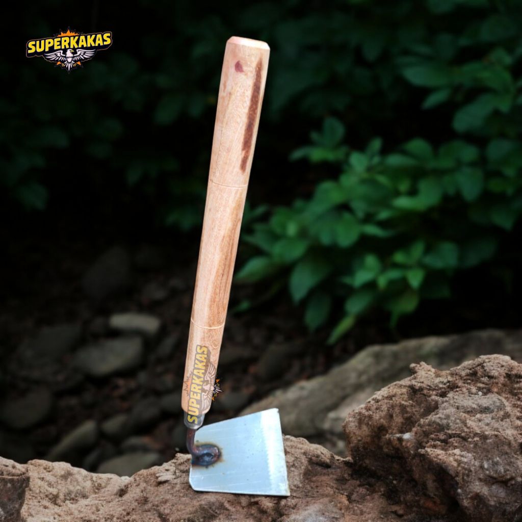 Jual Cangkul Mini ukuran tebal Cangkul baja gagang kayu Finishing halus ...