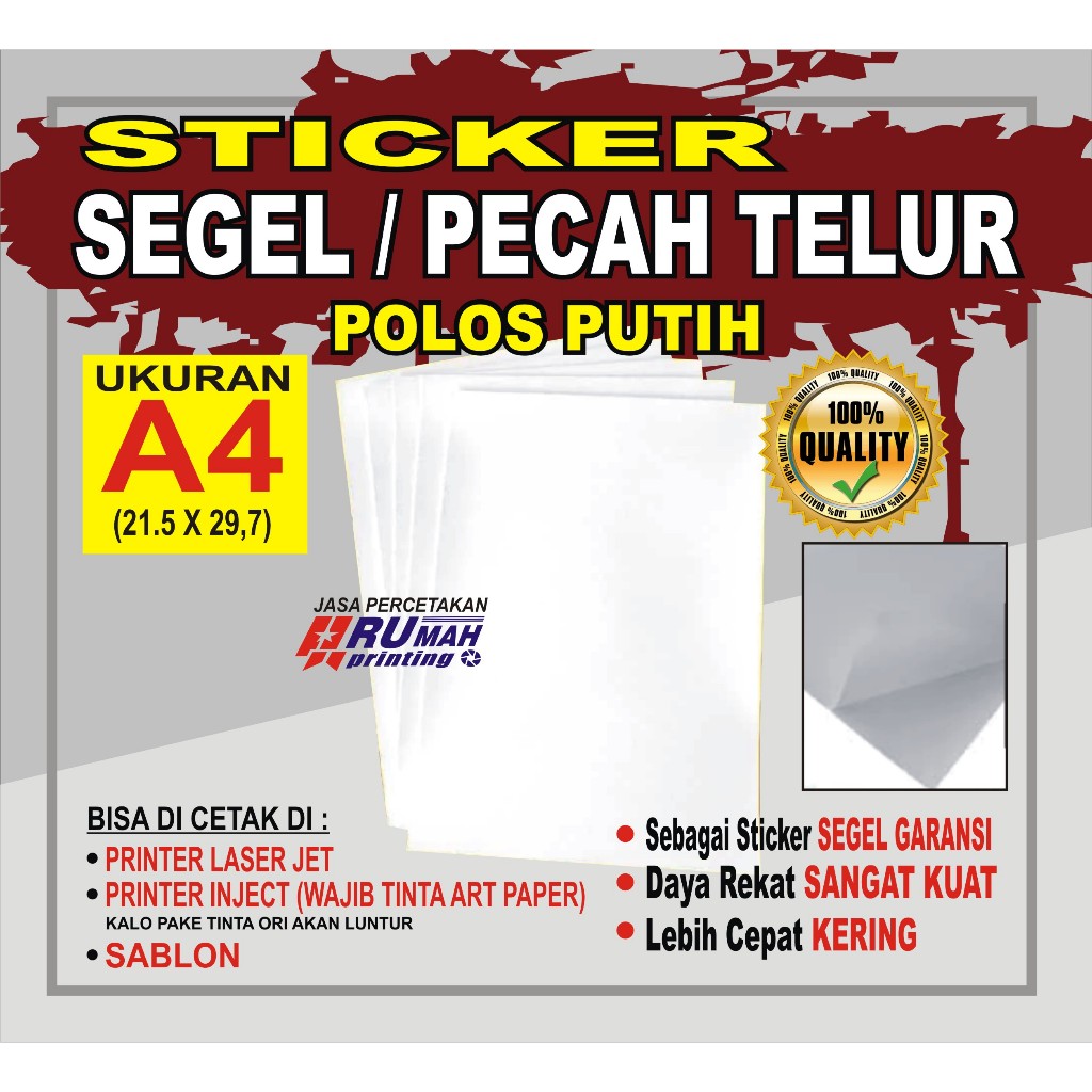 Jual Kertas Segel Pecah Telur A4 Bahan Polos | Shopee Indonesia