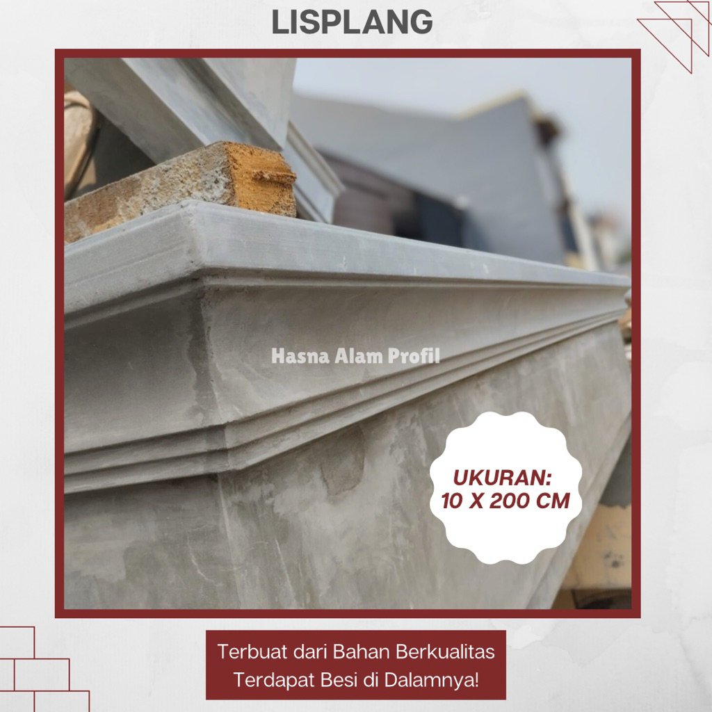 Jual Lisplang Beton 10 x 200 cm – Lis Profil Rumah, Lis Profil Beton ...