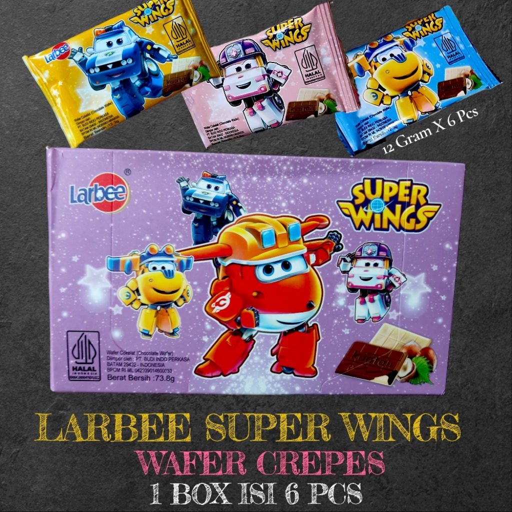 Jual LARBEE SUPERWINGS WAFER CHOCOLATE ISI 6 PCS | Shopee Indonesia
