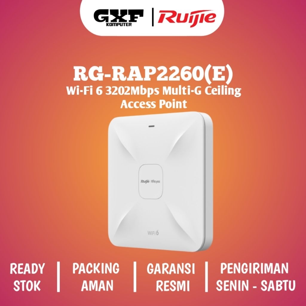 Jual Ruijie RG-RAP2260(E) Wi-Fi 6 3202Mbps Multi-G Ceiling Access Point ...