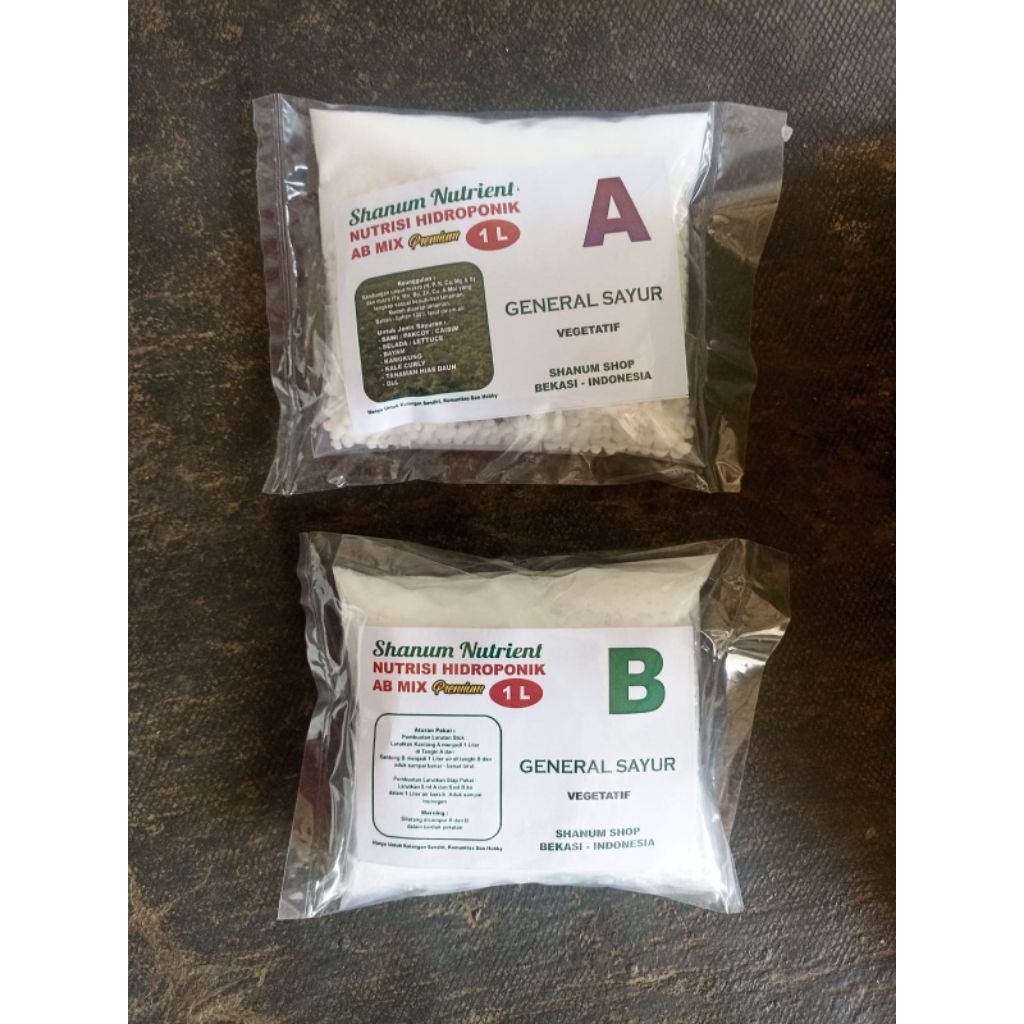 Jual SHANUM NUTRIENT Nutrisi Hidroponik Premium AB mix sayur/vegetatif ...