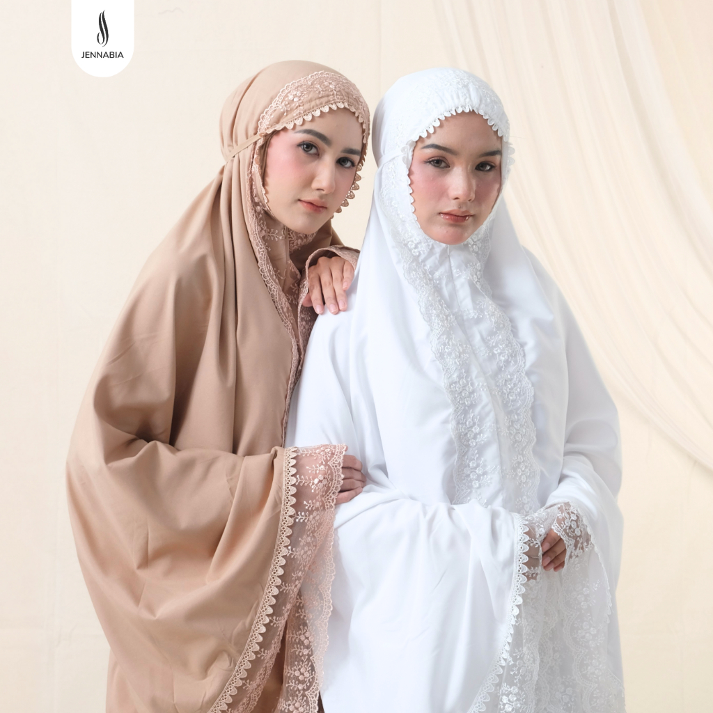 Jual JENNABIA - Mukena Katun Polos Premium 2 in 1 resleting Dewasa ...