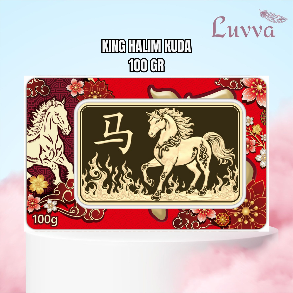 Jual LUVVA Logam Mulia King Halim Kuda 100 gr 24k Original | Shopee ...