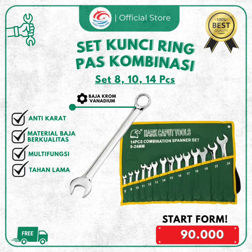 Jual CUCI GUDANG Kunci Ring Pas Set Lengkap Combination Wrench ...