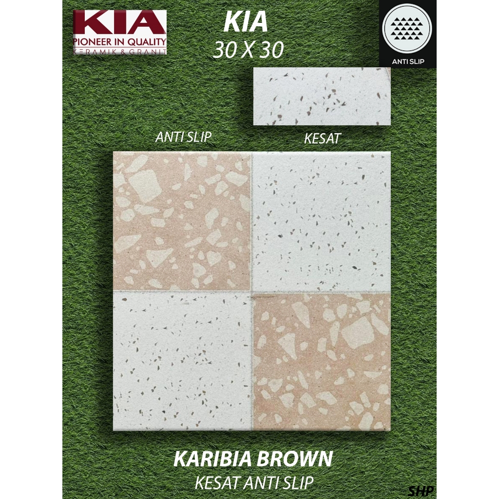 Jual Keramik Lantai Kamar Mandi 30X30 KIA Karibia Brown Kesat Pekanbaru ...