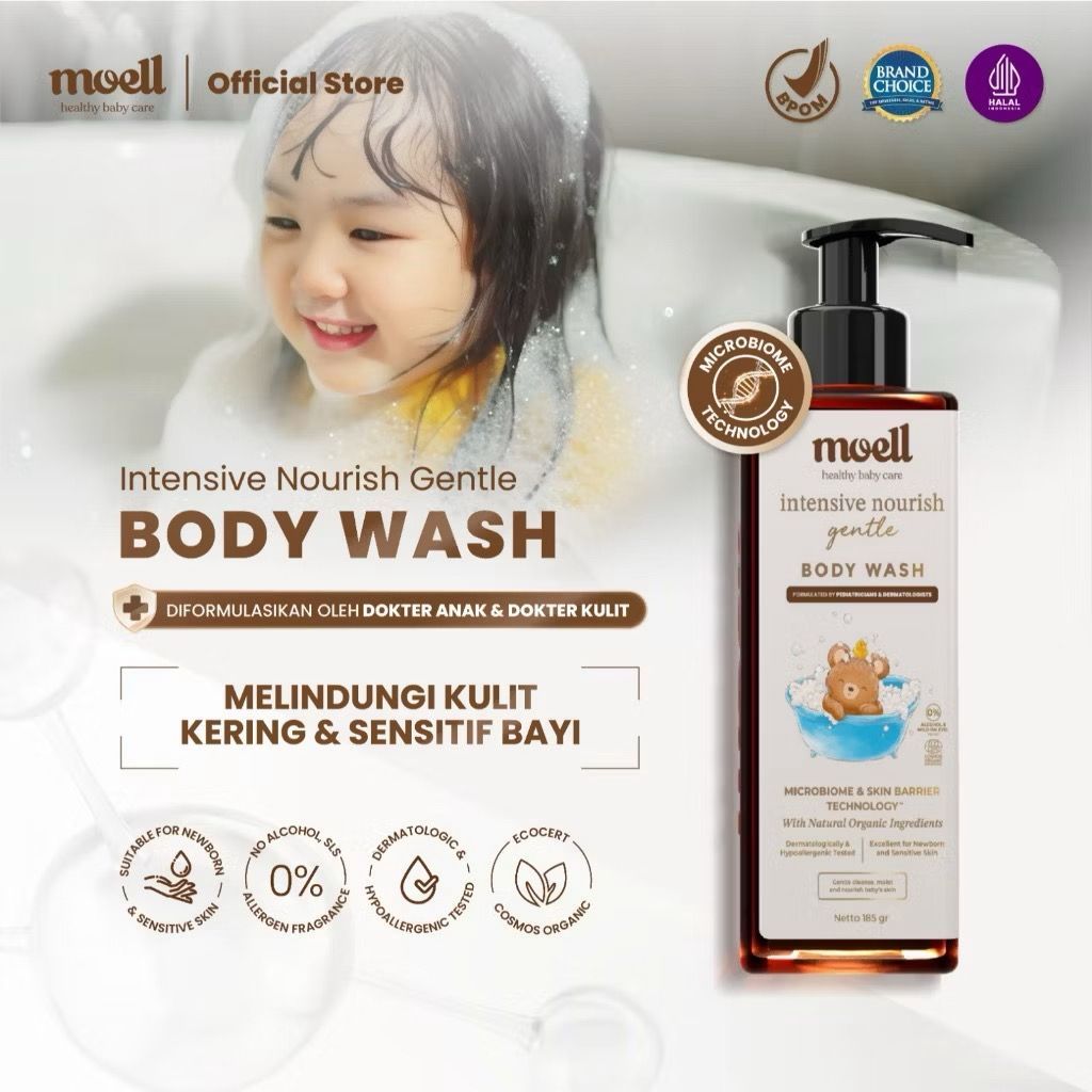 Jual Moell Intensive Nourish Gentle Sabun Mandi Bayi Anak 185gr Kulit ...