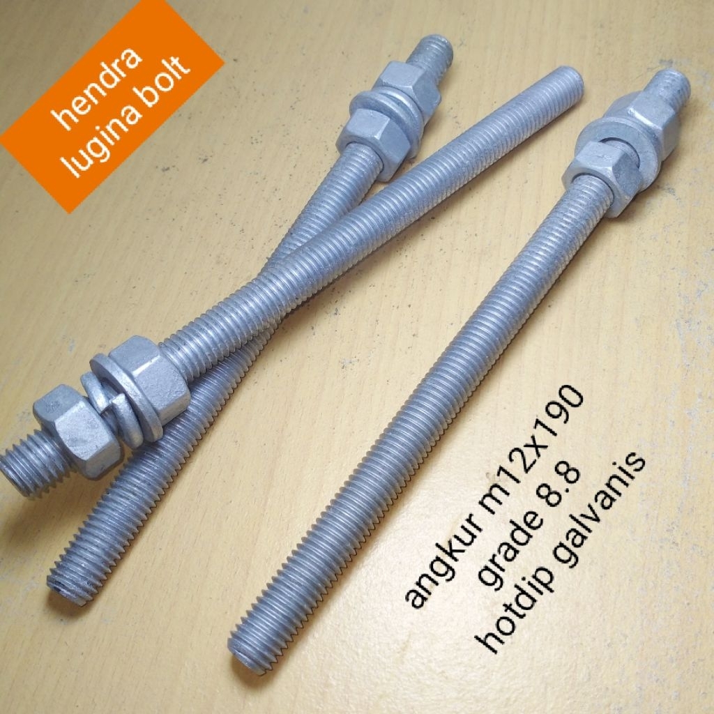 Jual angkur lem m12x190 angkur Hilti m12 baja grade 8.8 anchor bolt ...