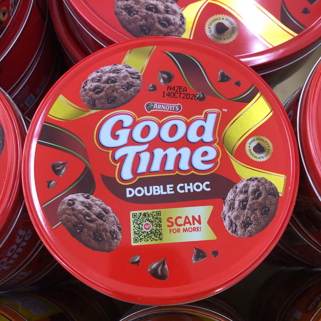 Jual Good Time Cookies Double Choc Kaleng 133 g | Shopee Indonesia