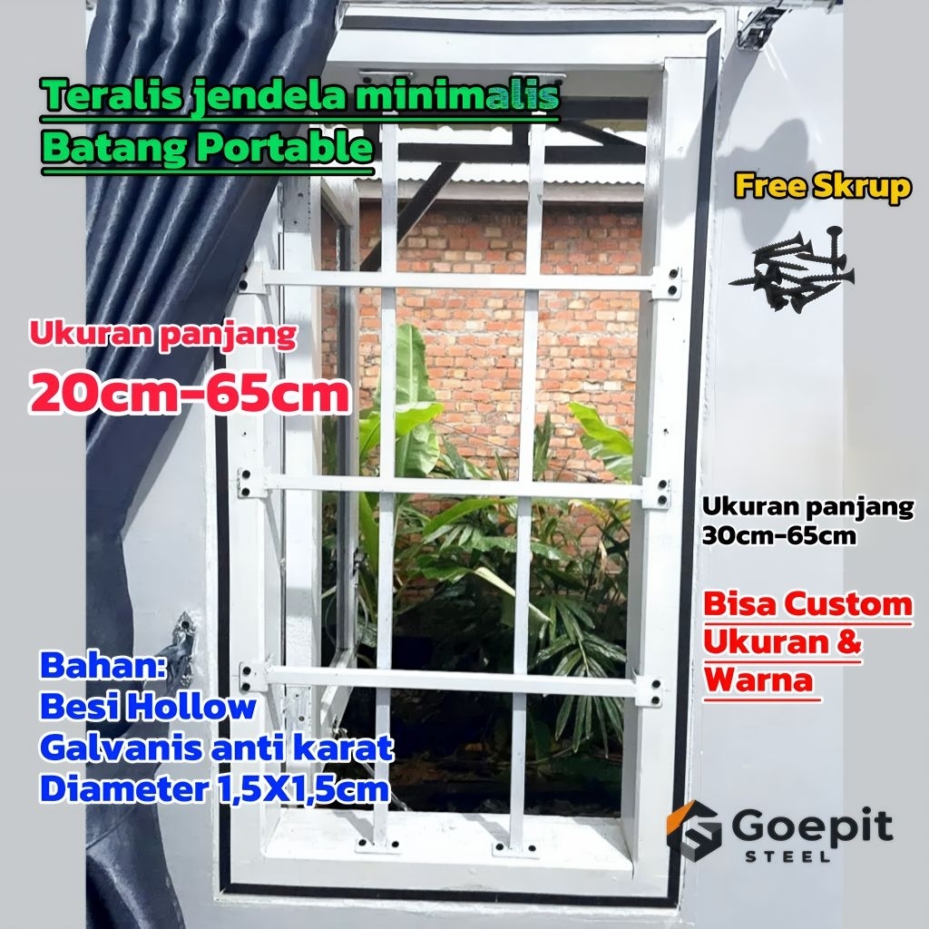 Jual Teralis tralis jendela minimalis batang portable, Ukuran Panjang ...
