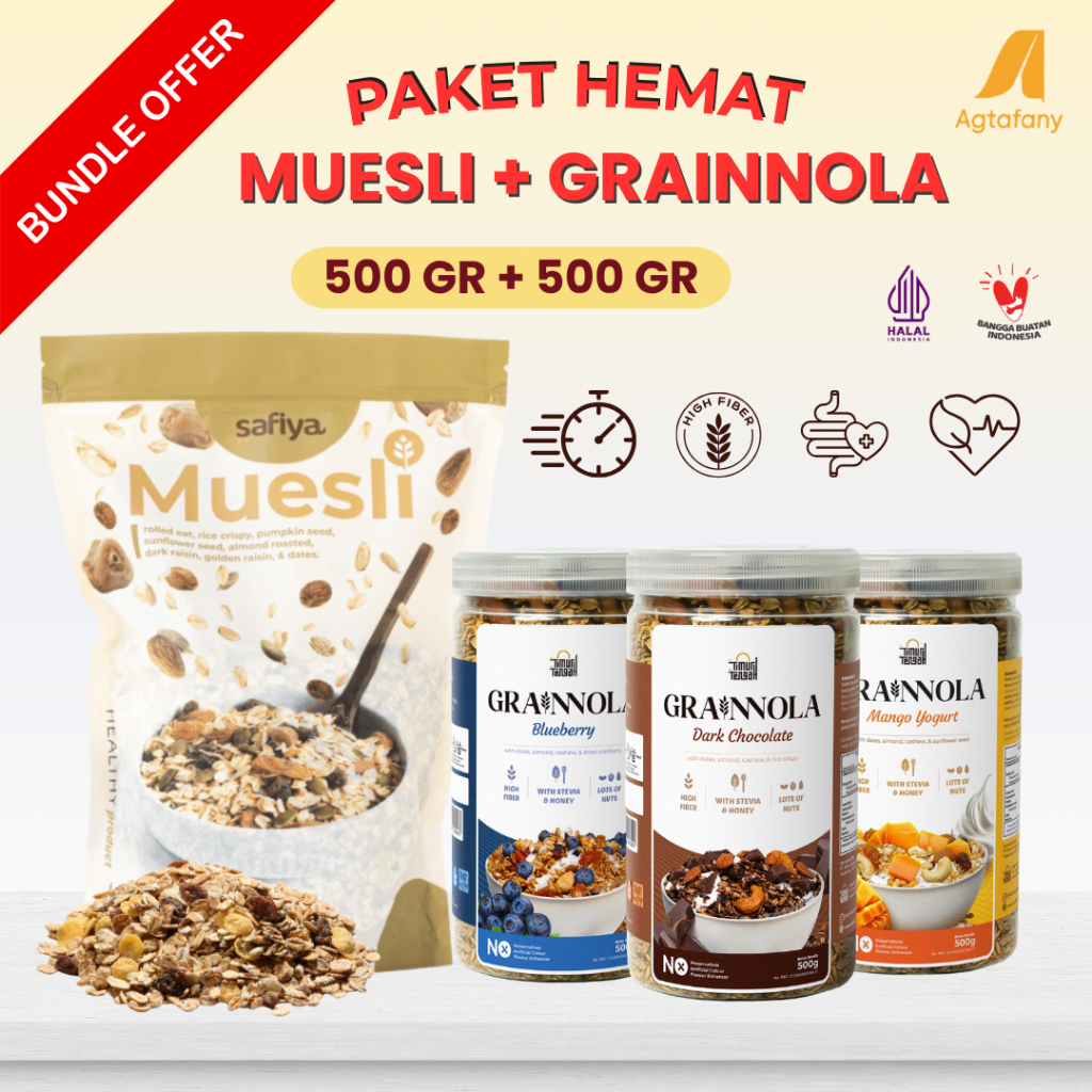 Jual [Paket Hemat] Bundling Muesli Original 500 gr + Grainnola 500 gr ...
