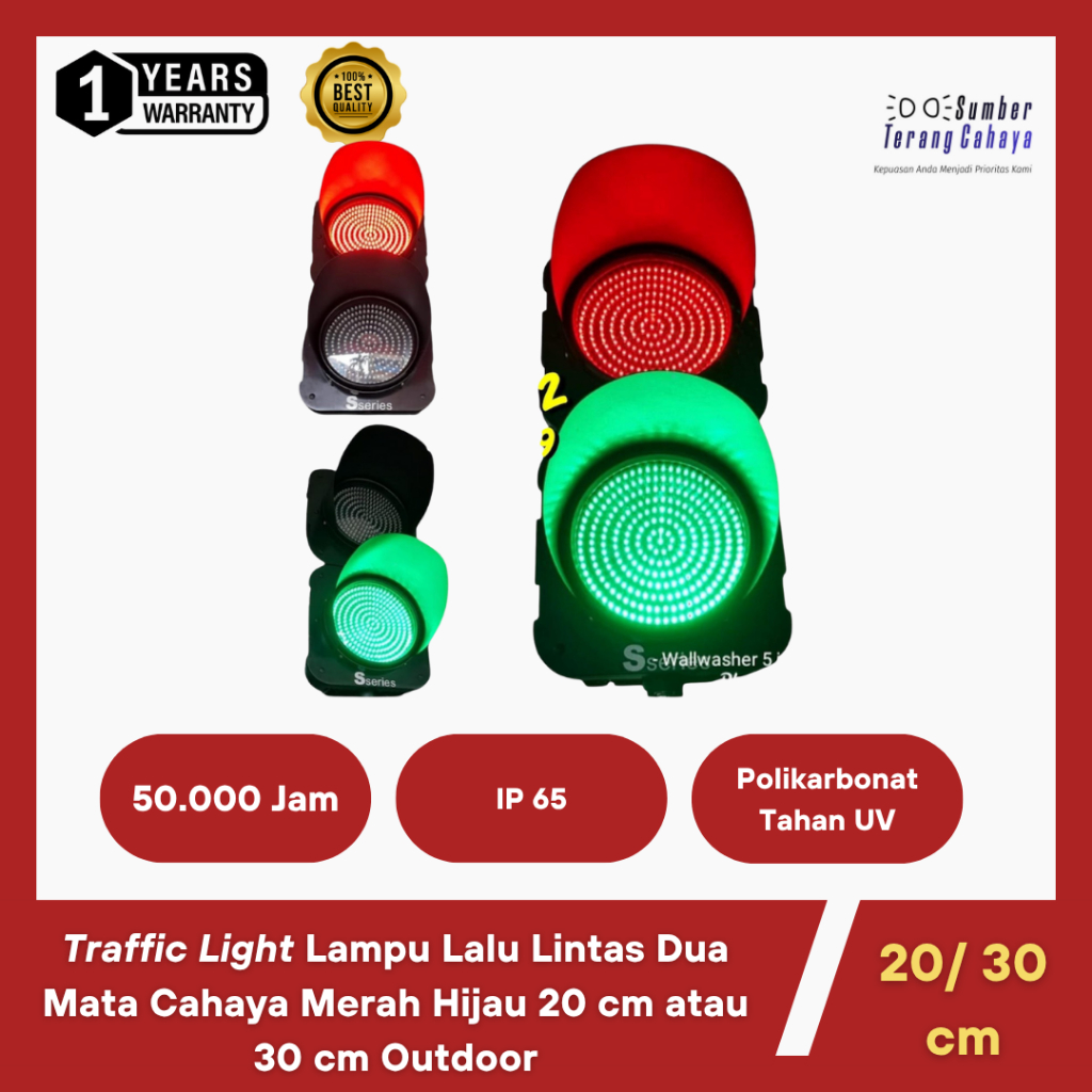 Jual Traffic Light Lampu Rambu Lalu Lintas Dua Mata Cahaya Merah Hijau ...
