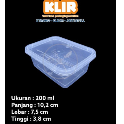Jual Thinwall Rectangle 200ml KLIR 1 Roll isi 25 pcs /Food container ...