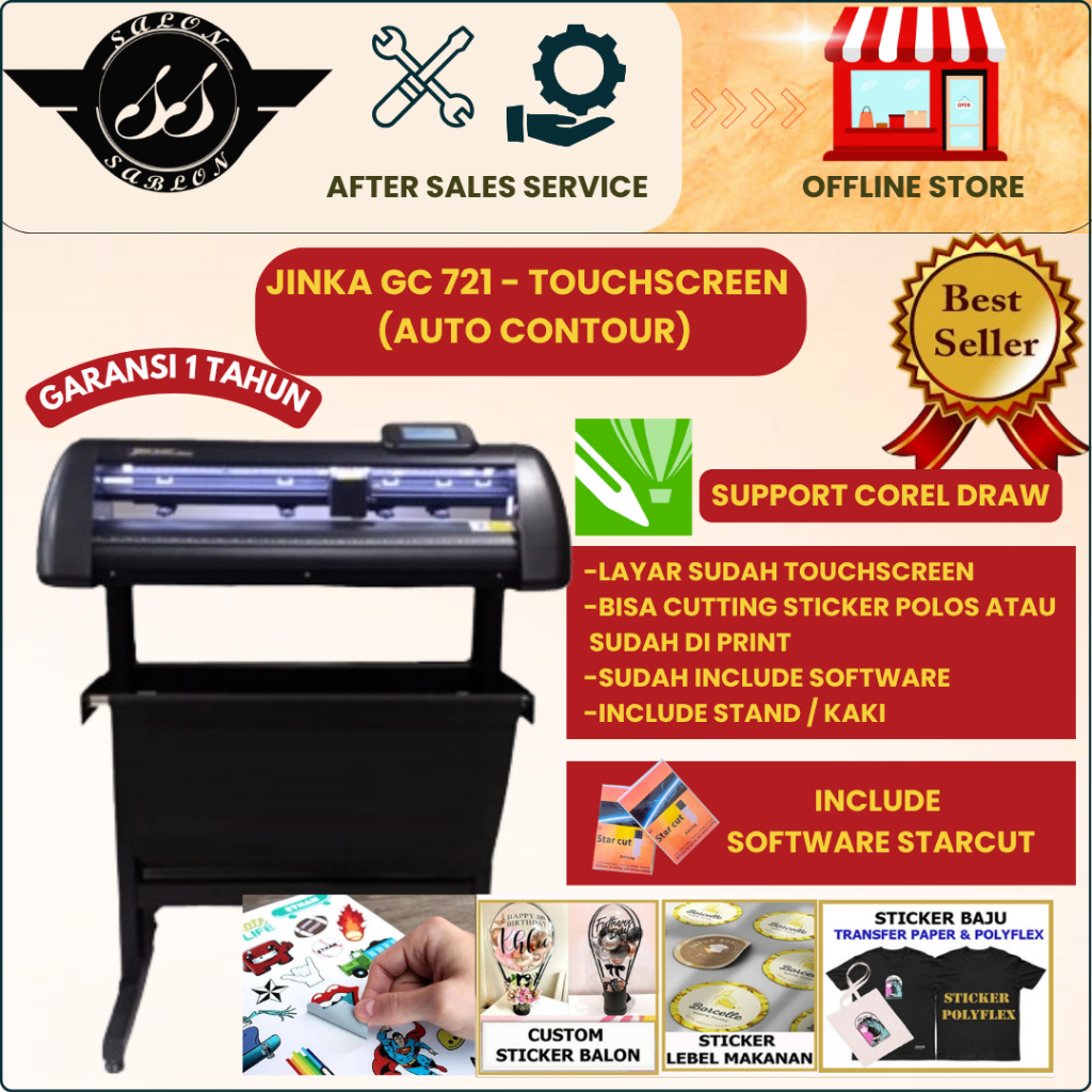 Jual Mesin Cutting Sticker Jinka GC 721 Auto Contour Cut (60 cm ...