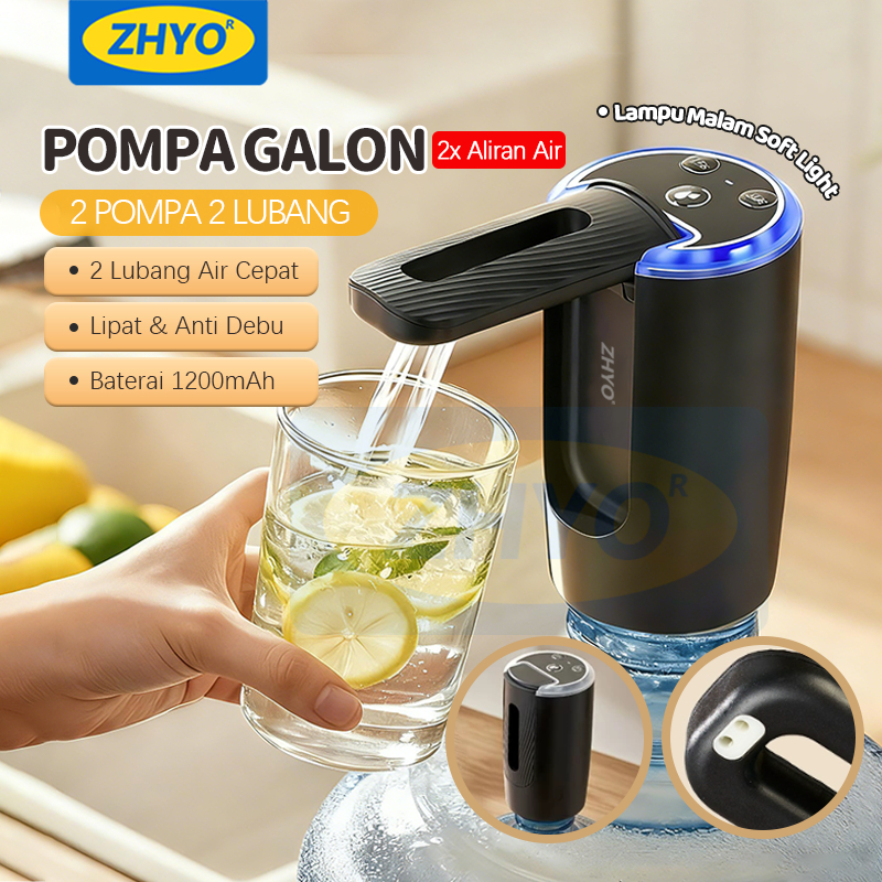 Jual ZHYO D33 Pompa Galon Otomatis 2 Pompa 2 Lubang | Lipat Anti Debu ...