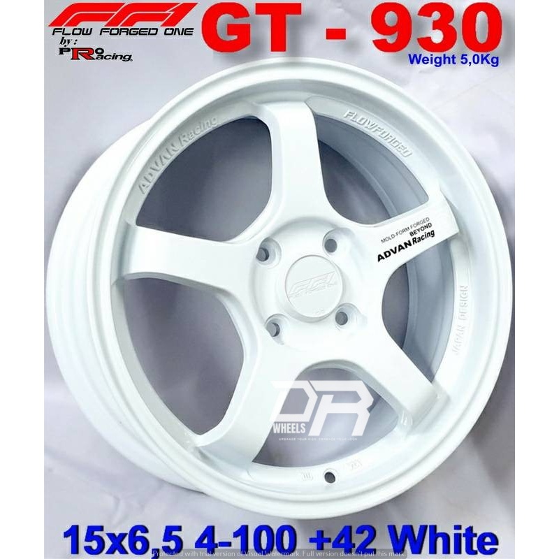 Jual Velg mobil advan gt ring 15 lebar 65 hole 4x100 et42 warna putih ...