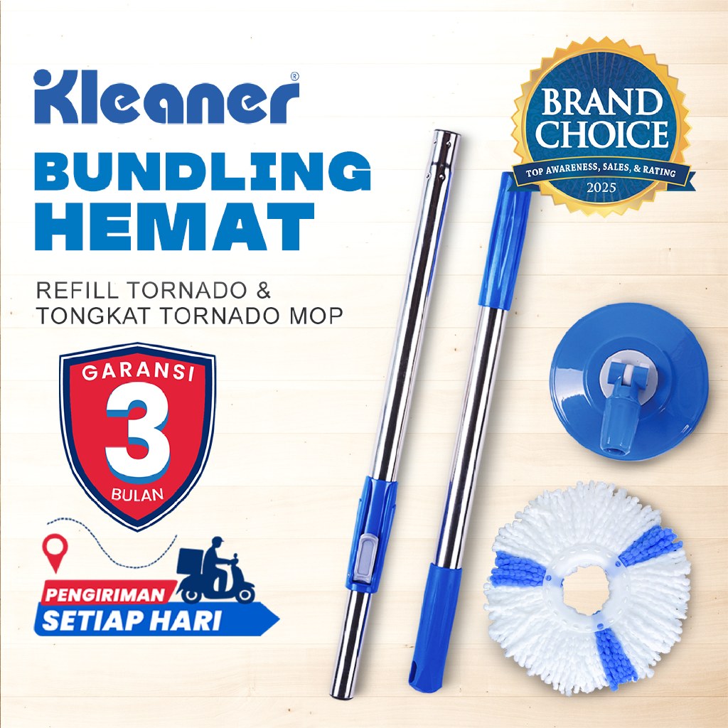 Jual Kleaner Bundling Tongkat Kepala Pel dan Refill Microfiber Pel ...
