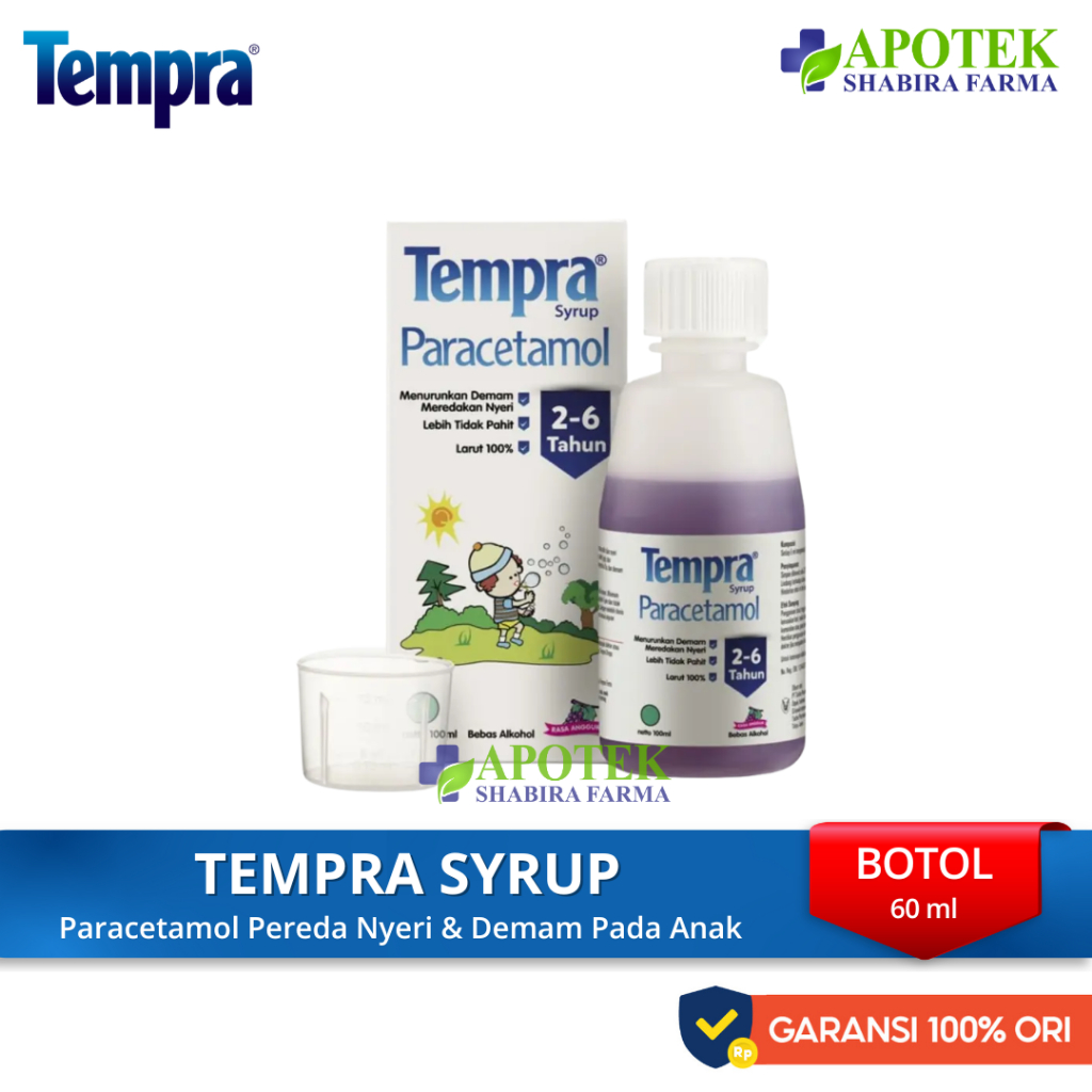 Jual Tempra Sirup 60ml Paracetamol Obat Panas Demam Pereda Nyeri Pada ...