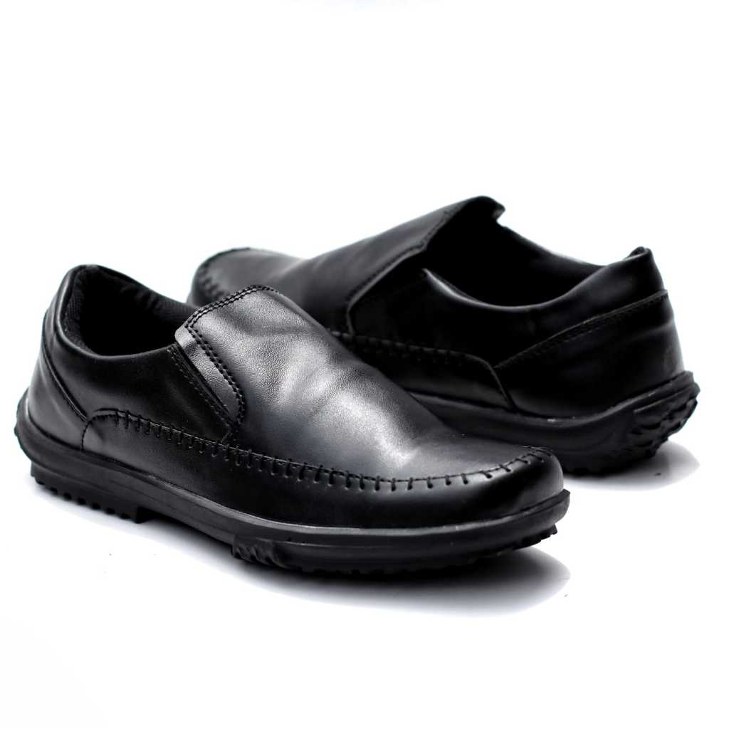 Jual Sepatu Slop Formal Loafers Casual Hitam | Shopee Indonesia
