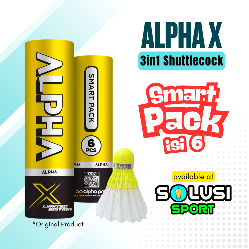 Jual ALPHA X Yellow isi 6 Smart Pack Shuttlecock Badminton Bulutangkis ...