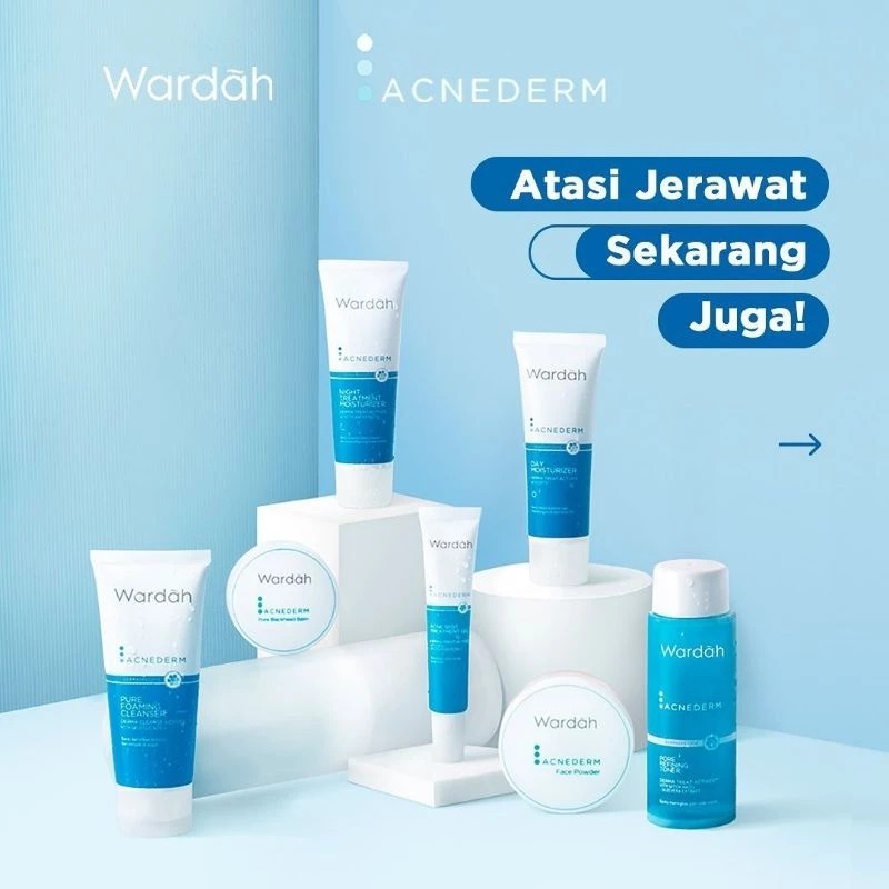 Jual Paket Wardah Acnederm Series I Toner I Foaming Cleanser I Spot Gel ...