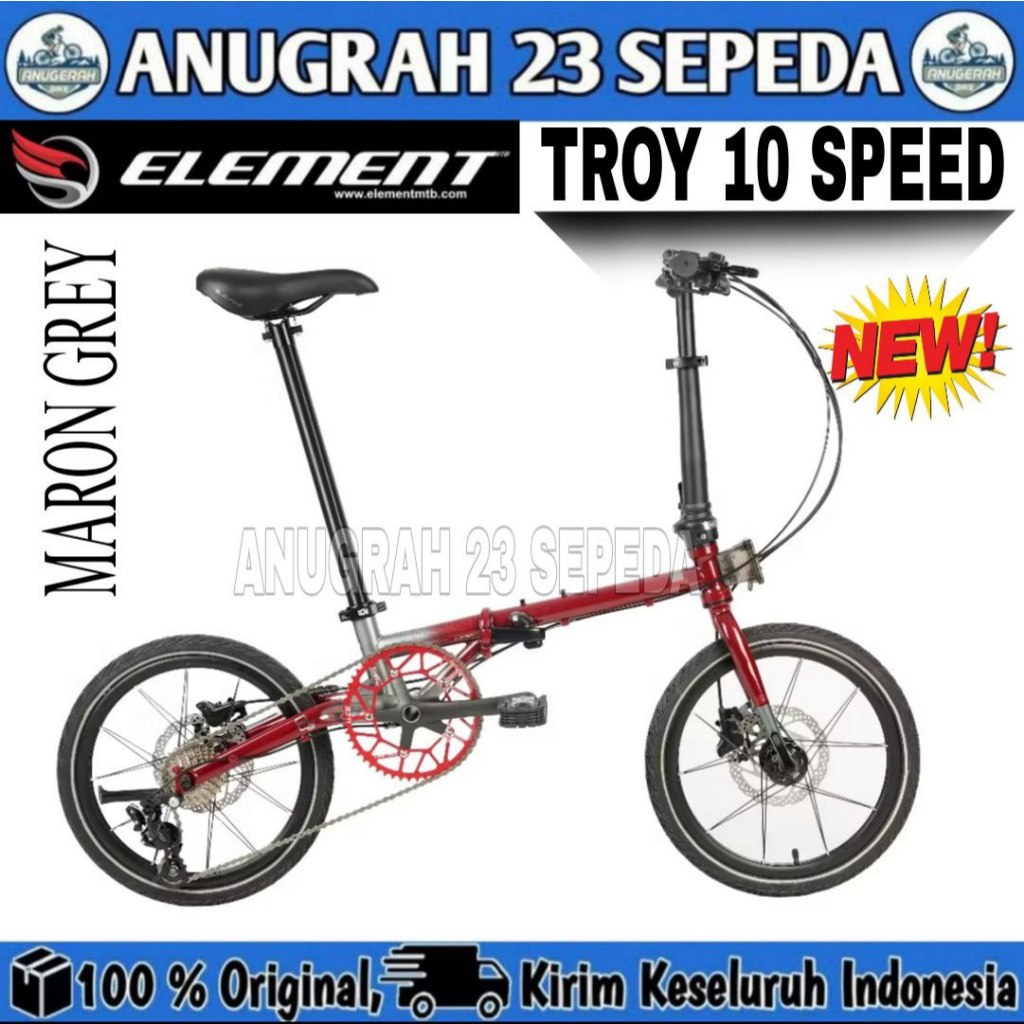 Jual Sepeda Lipat ELEMENT TROY 10 SPEED GRADIENT Chromoly 16 Inch ...
