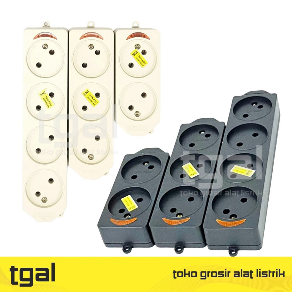 Jual VT Stop Kontak Gepeng + LED / 2~4 Lubang (Tanpa Kabel) | Shopee ...