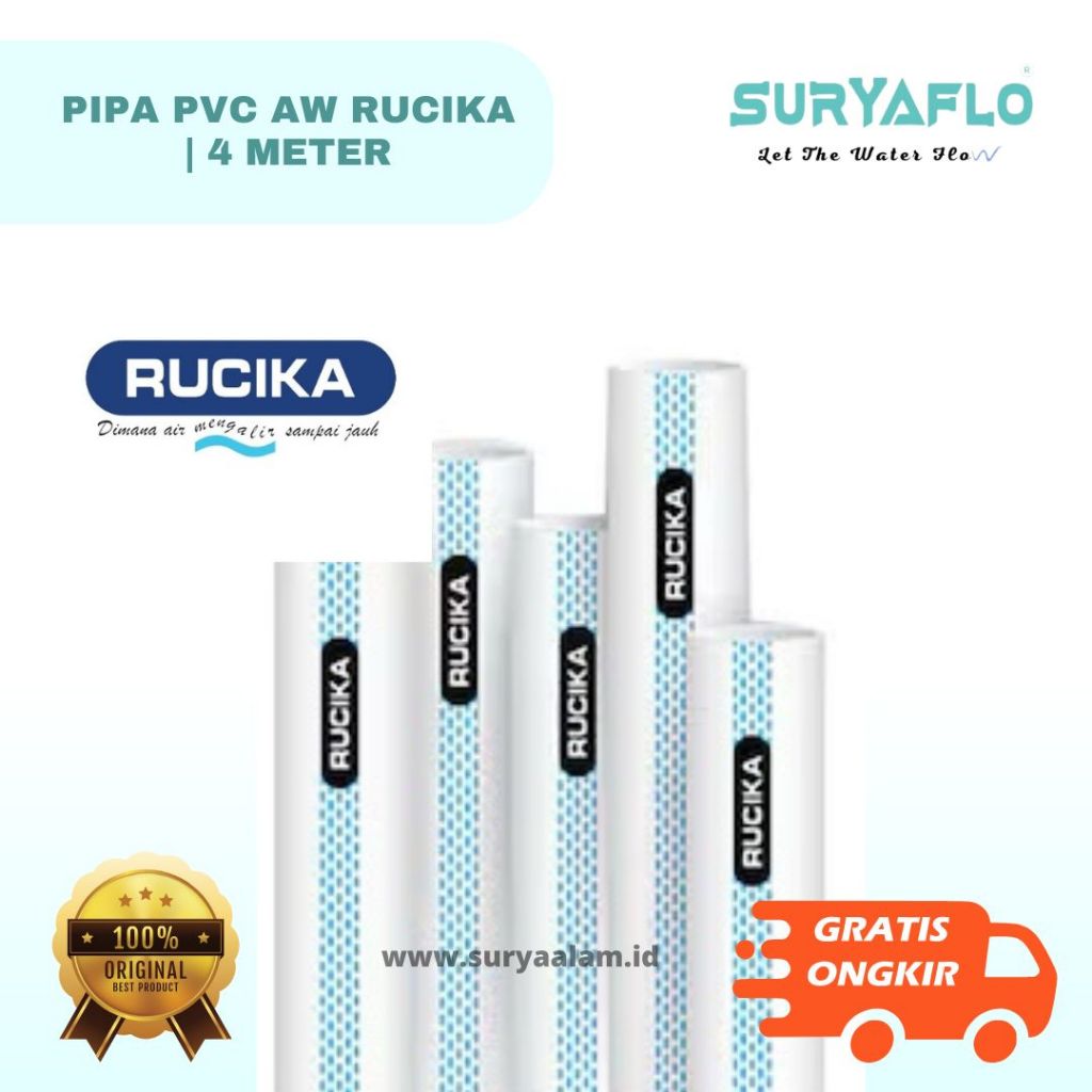 Jual PIPA PVC AW 3/4" RUCIKA STANDART 4 METER | Shopee Indonesia