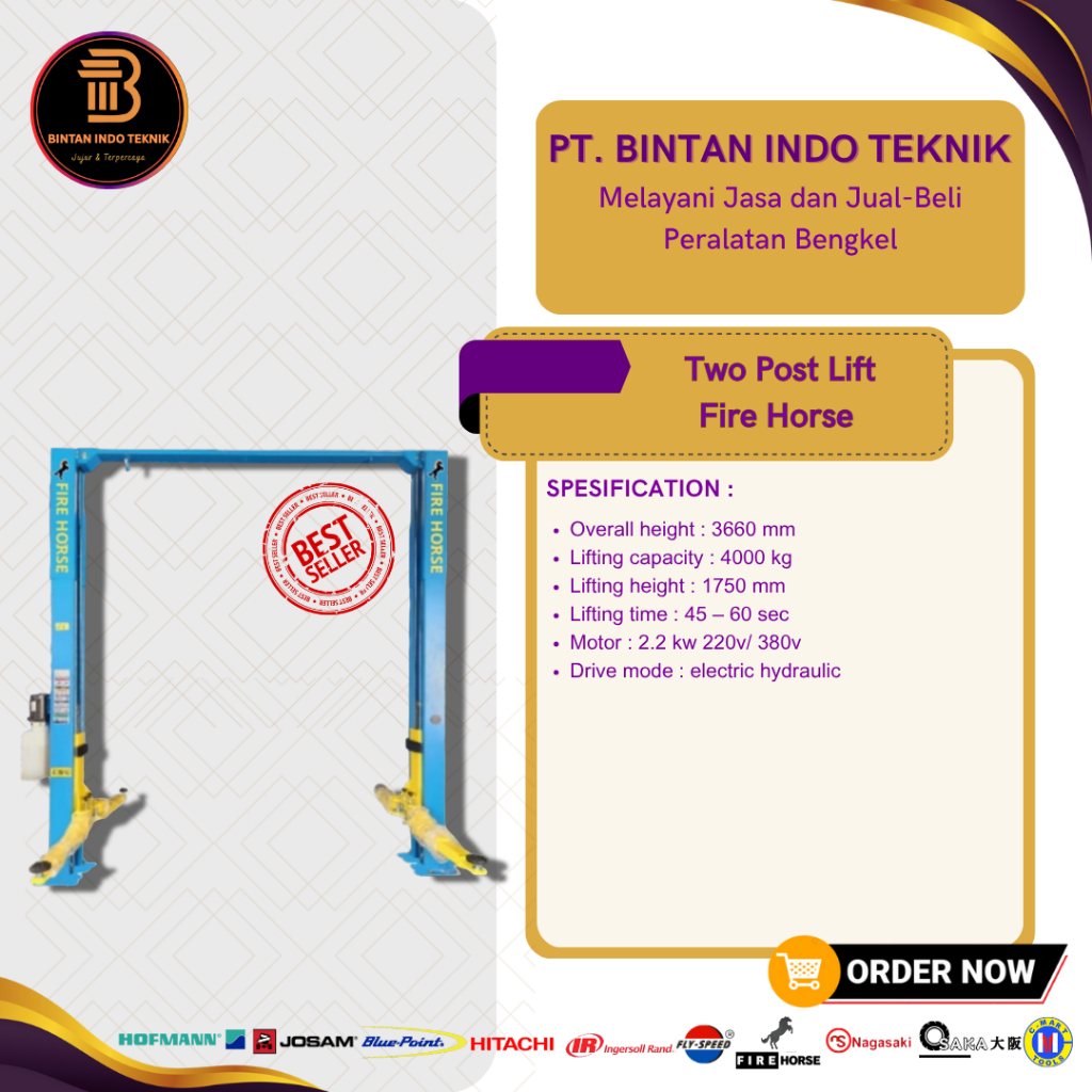 Jual Fhorse Two Post Car Lift 4 Ton Lift Mobil Hidrolik Alat Angkat ...