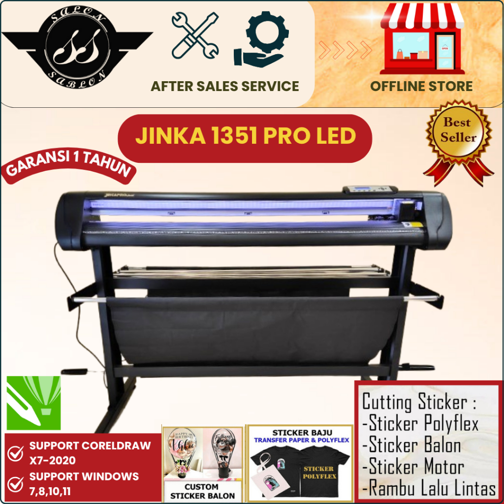 Jual Mesin Cutting Sticker Jinka XL PRO LED 1351 / 1351 PRO AC Ukuran ...