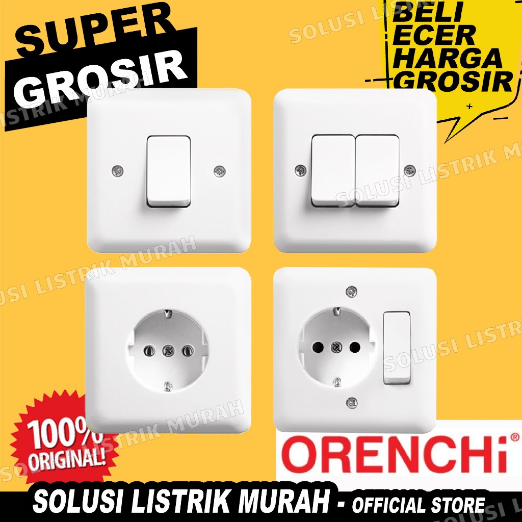Jual ORENCHI PLUTO SAKLAR SINGLE / DOUBLE / STOP KONTAK / SAKLAR + STOP ...