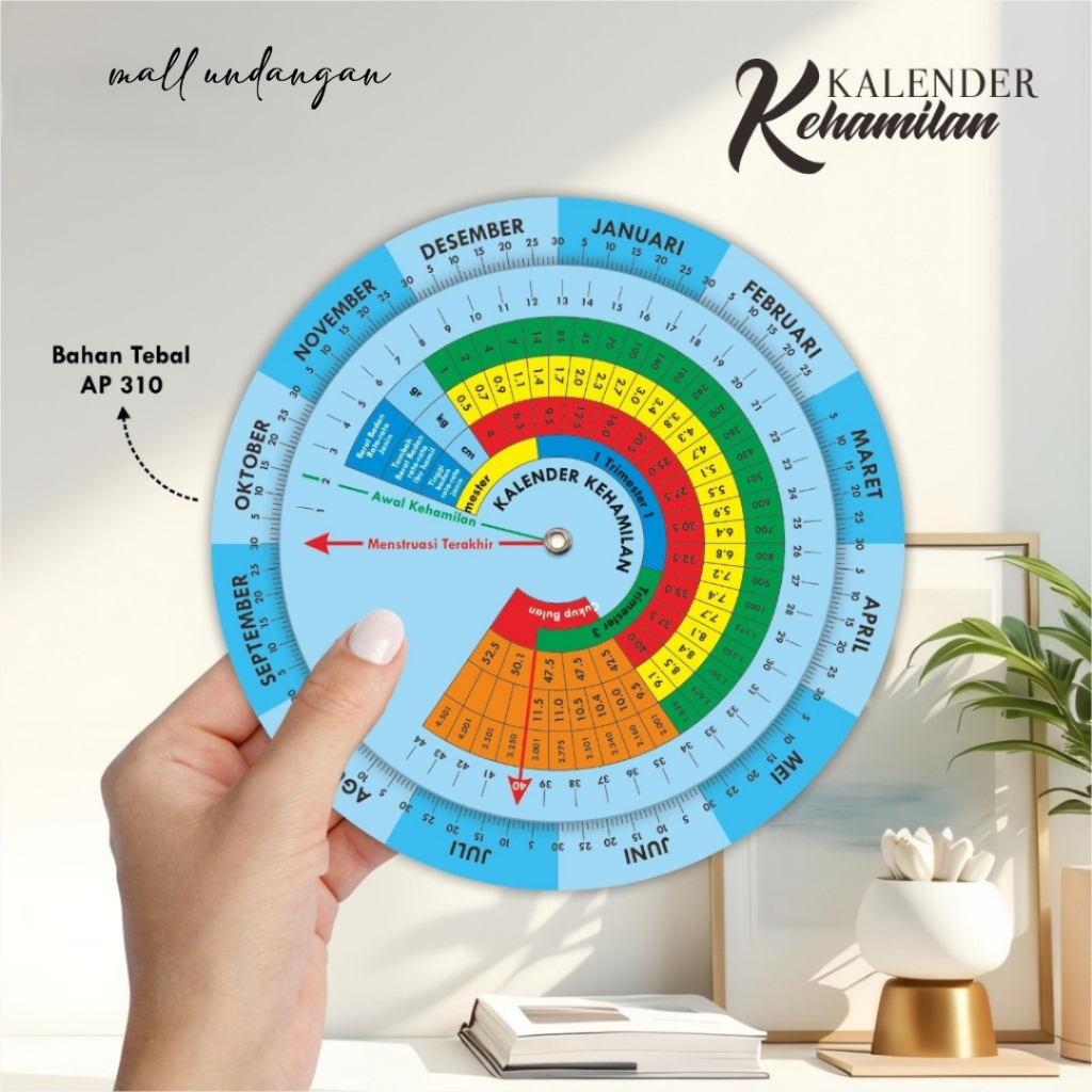 Jual KALENDER KEHAMILAN READY - LINSET PUTAR CEK MENGHITUNG USIA JANIN ...