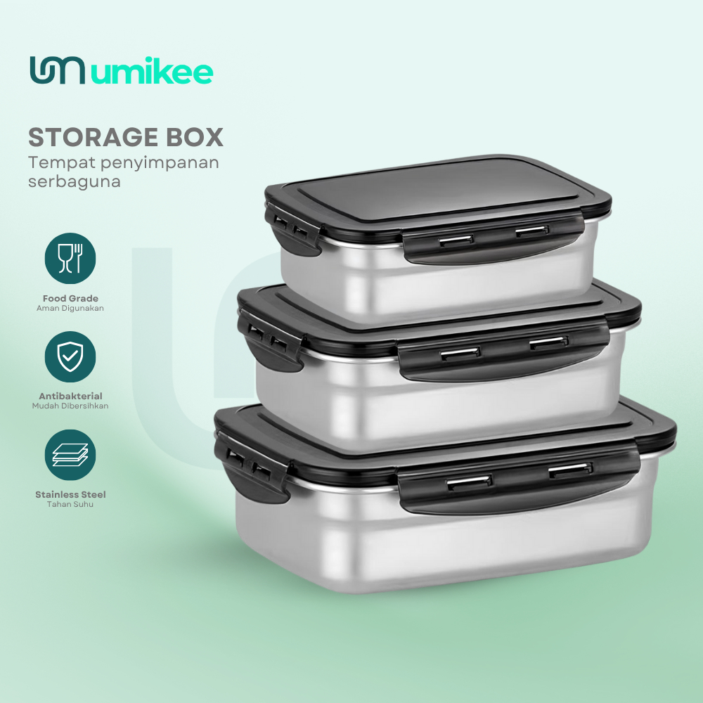 Jual Umikee Lunch Box Stackable Tempat Penyimpanan Makanan Food Storage ...