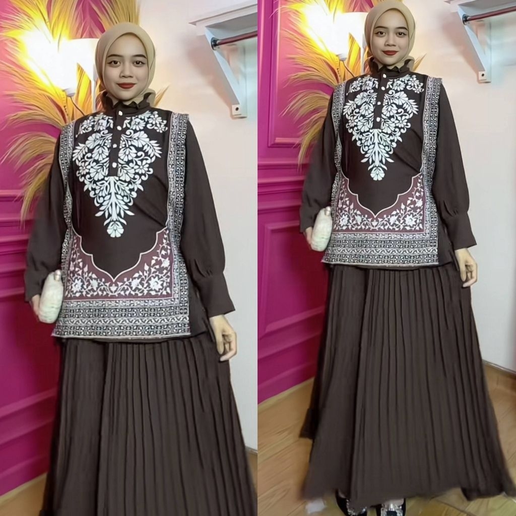 Jual setrok motif dan setcel motif by meijiwang | Shopee Indonesia