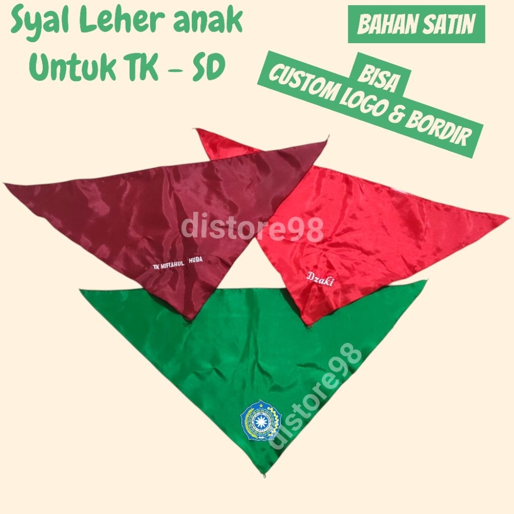 Jual Syal / slayer anak segitiga custom Logo dan bordir nama | Shopee ...
