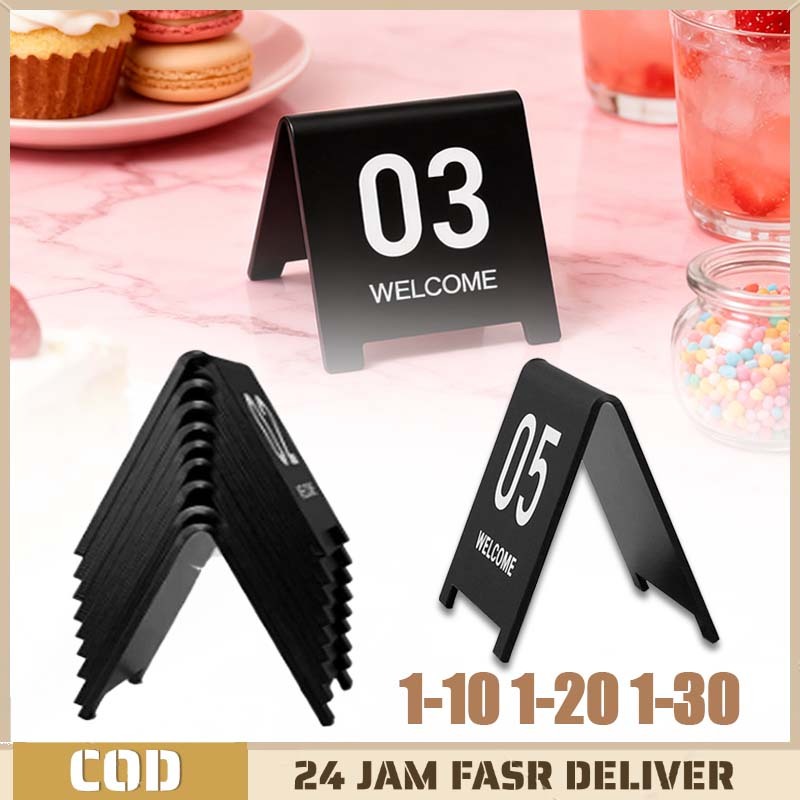 Jual Nomor Meja Acrylic Plakat Akrilik Papan Tanda Table Number Angka ...