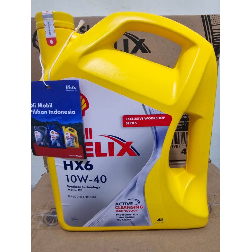 Jual OLI MOBIL SHELL HELIX HX6 10W-40 4 LITER BARCODE ORIGINAL | Shopee ...