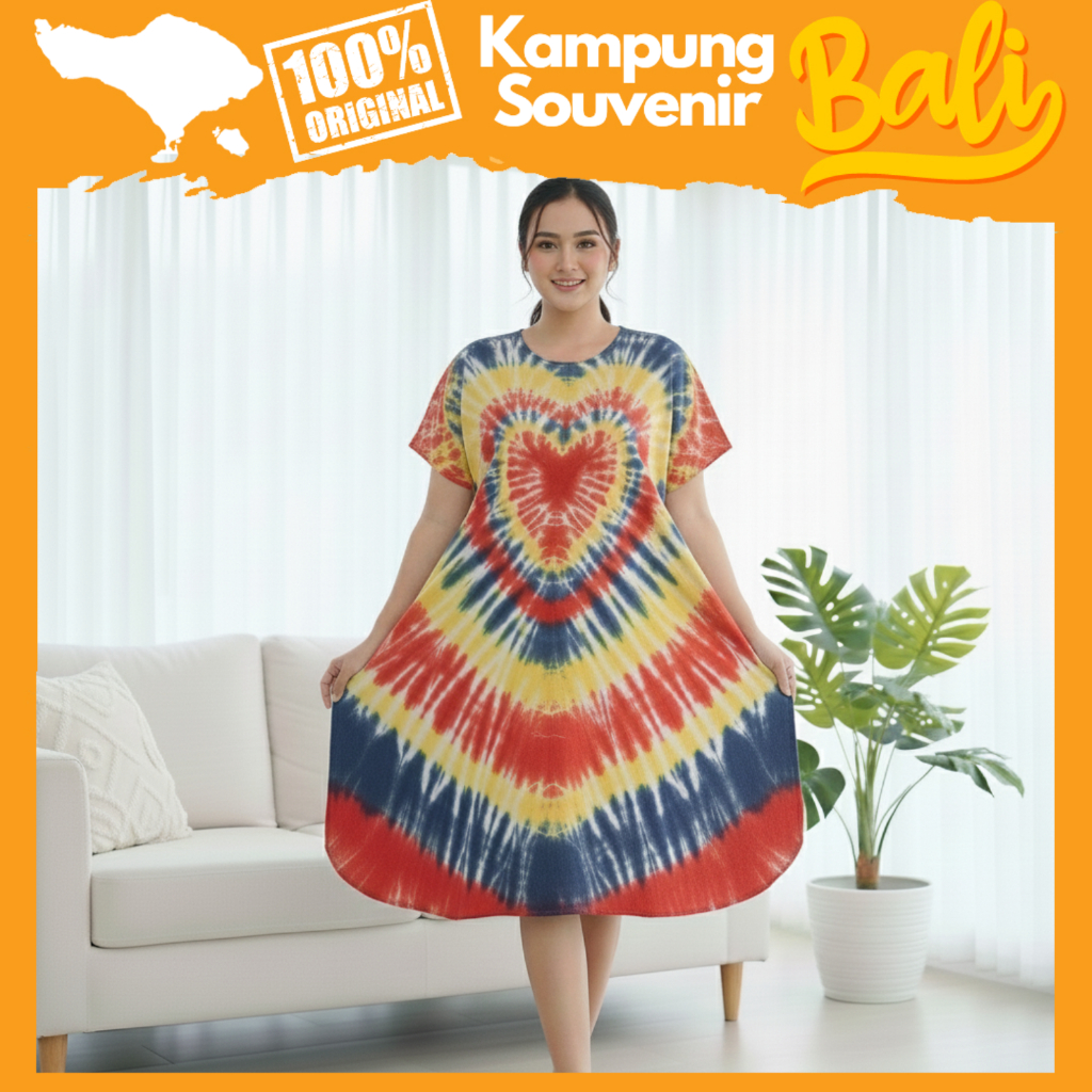 Jual Daster Midi Bali TIE DYE Pelangi Busui 3XL Jumbo LD 150 Rayon Adem ...