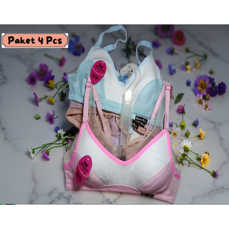 Jual Bra Bh Sport Remaja Wanita Ibu Kombinasi Putih Tanpa kawat Busa ...