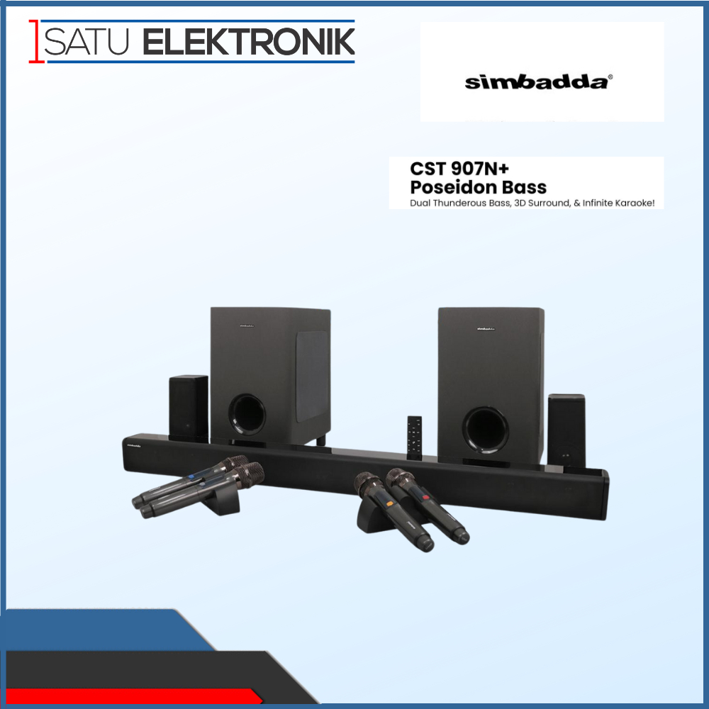 Jual SIMBADDA Dual Subwoofer Soundbar CST 907N+ Poseidon Bass Wireless ...