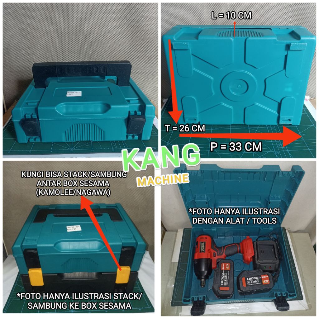 Jual tools box hardcase koper cover powertools KAMOLEE stack t-stack ...