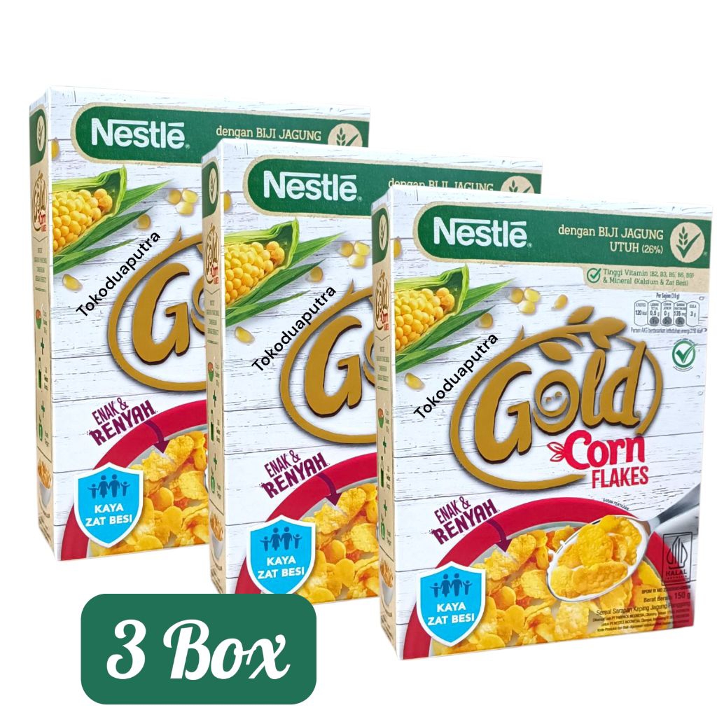 Jual Nestle Corn Flakes 150 Gr X 3 Box / Gold Corn Flakes / Corn flakes ...
