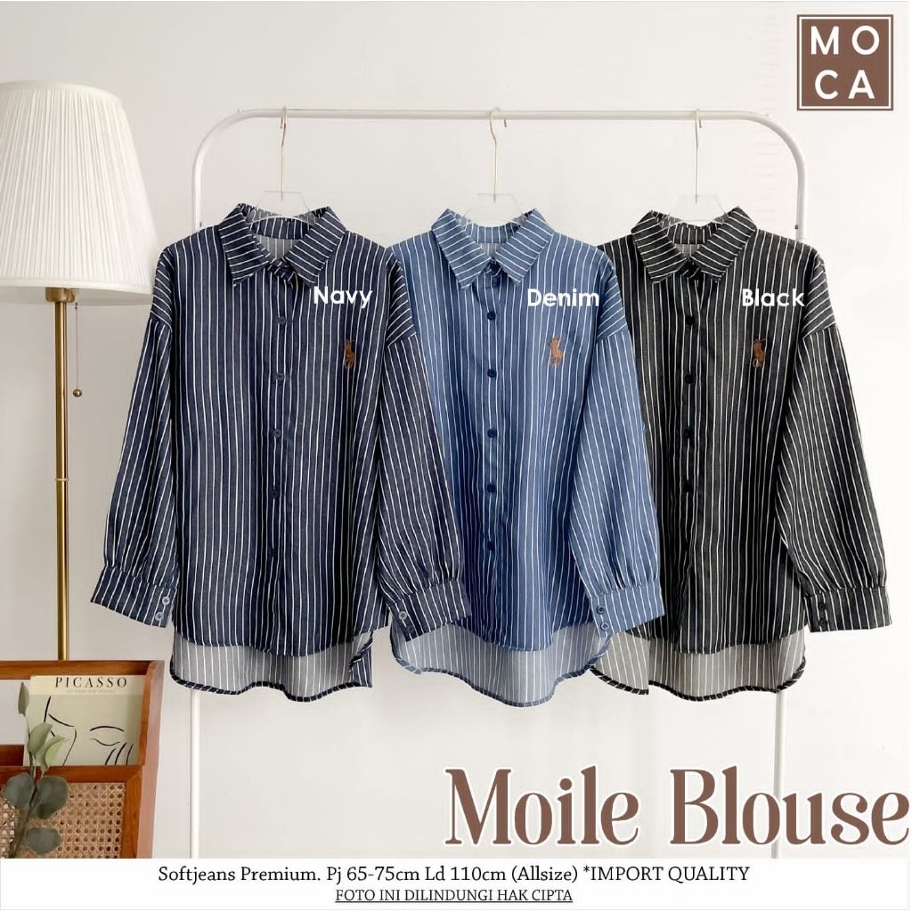 Jual MOCA KOTAK Moile Blouse Kemeja Wanita SoftJeans Premum Imort ...