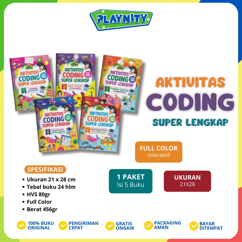 Jual Isi 5 Buku Aktivitas Coding Super Lengkap Buku Coding Untuk
