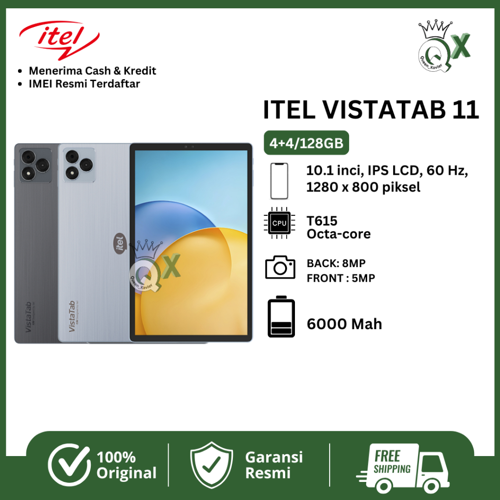 Jual TABLET ITEL VISTATAB 11 RAM 4+4/128GB GARANSI RESMI 12 BULAN ...