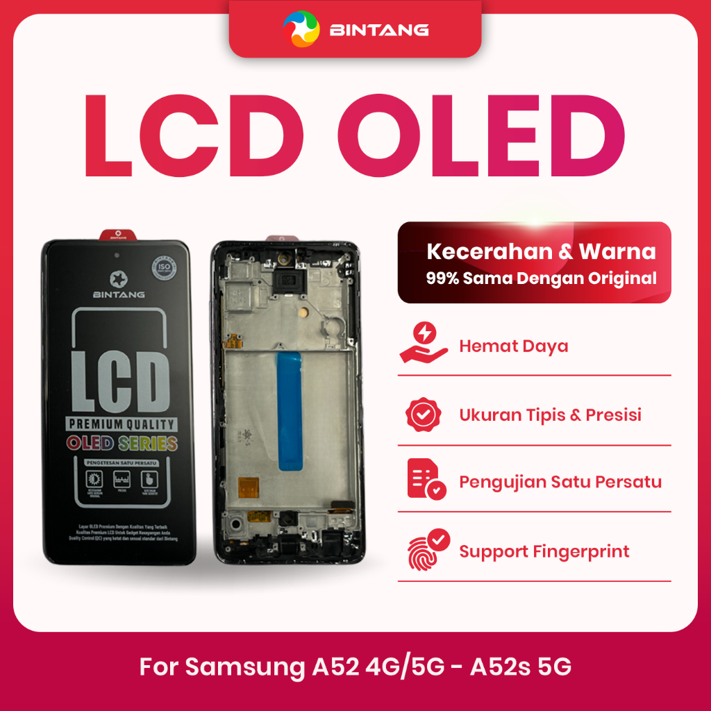 Jual BINTANG OLED LCD with Frame Fullset Touchscreen for SAMSUNG A52 4G ...