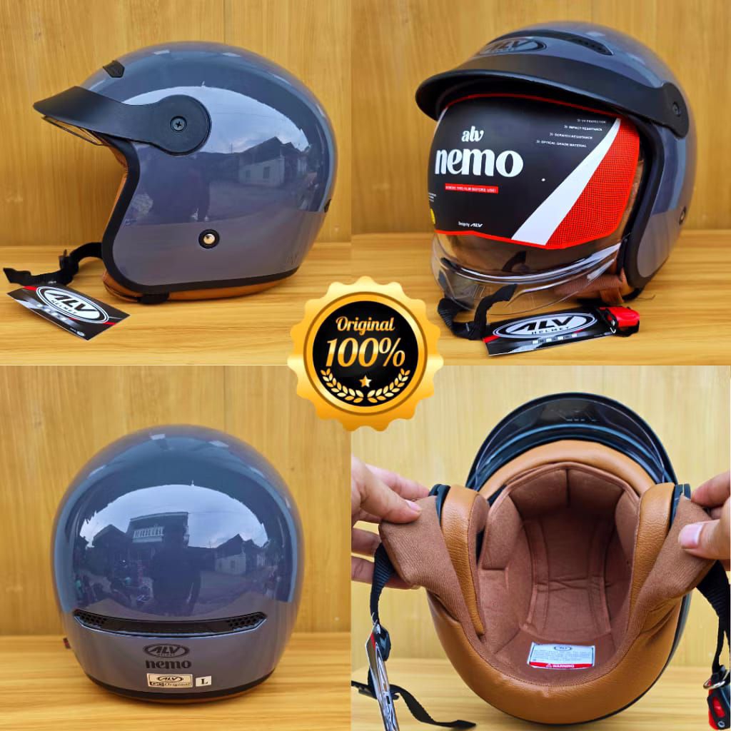 Jual helm half face ALV NEMO helm kekinian model Clasik original bisa ...