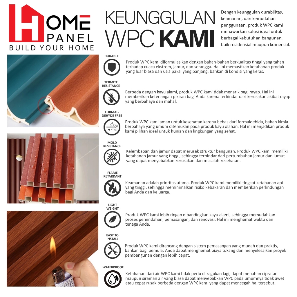 Jual WPC Wall Panel Anti Rayap Tahan Air Estetis Grand 1 Strip | Shopee ...