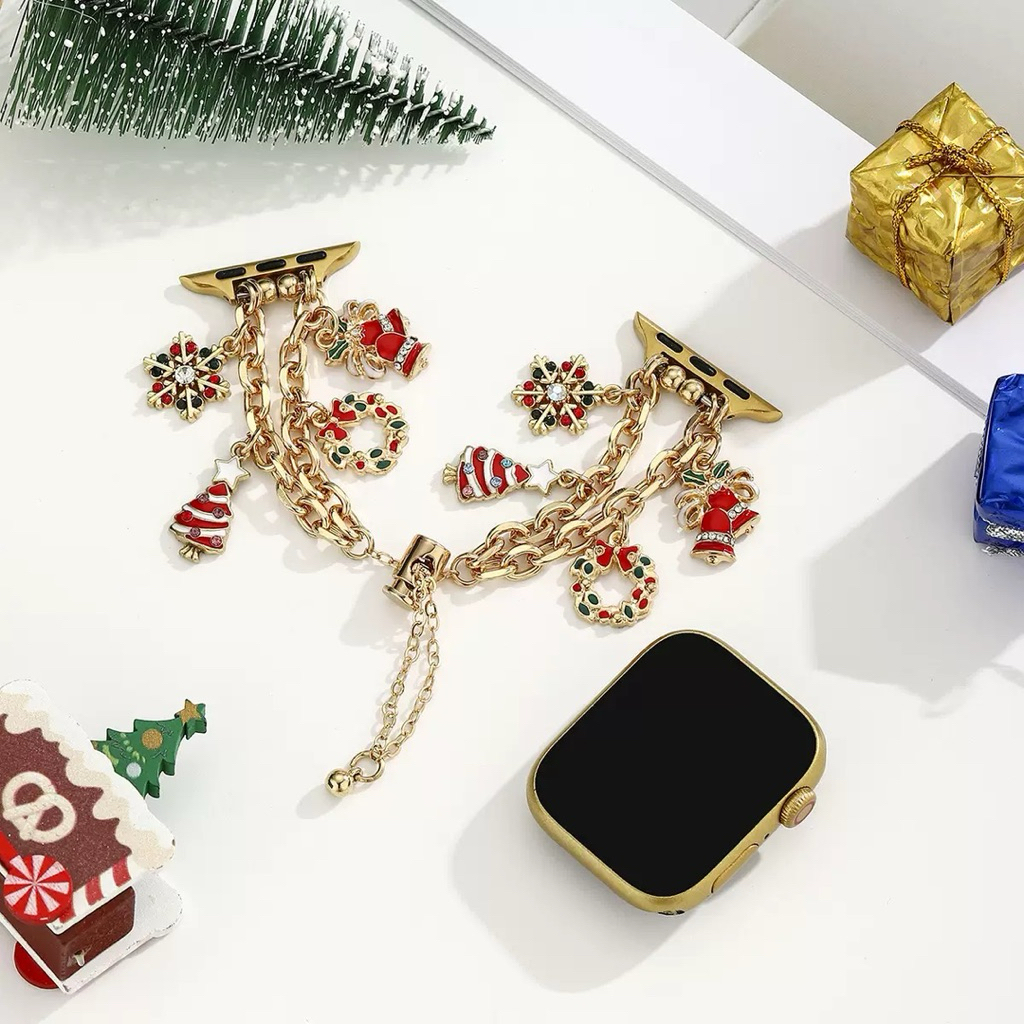 Jual Strap Apple Watch gelang Christmas Natal Santa style tali rantai ...